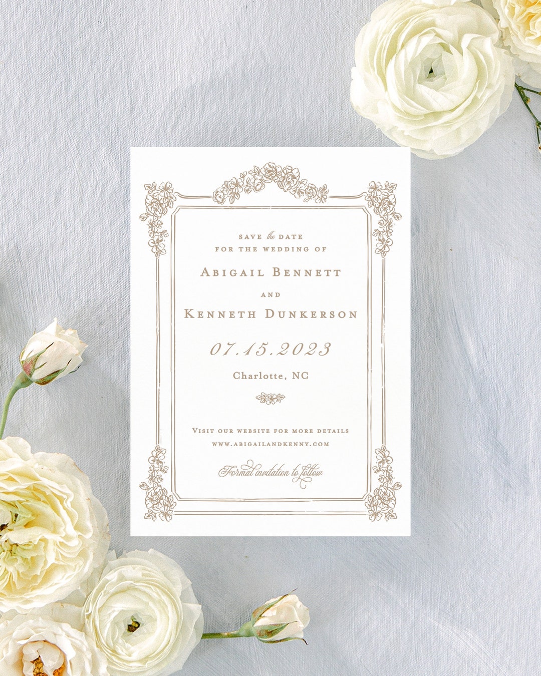 Abigail Letterpress Save the Dates, Printed Save the Date Cards With ...