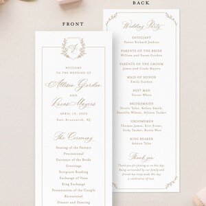 Allison Ceremony Programs Printed Wedding Program Cards, Traditional ...