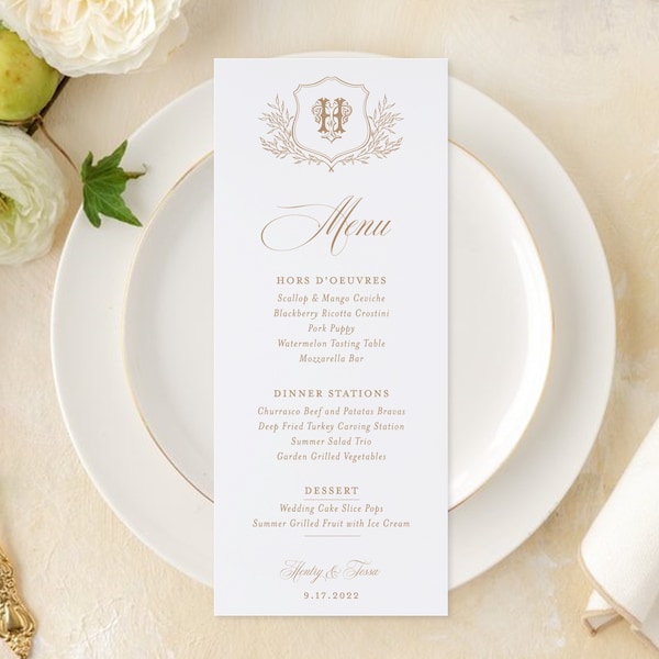 Wedding Menu Cards - Etsy