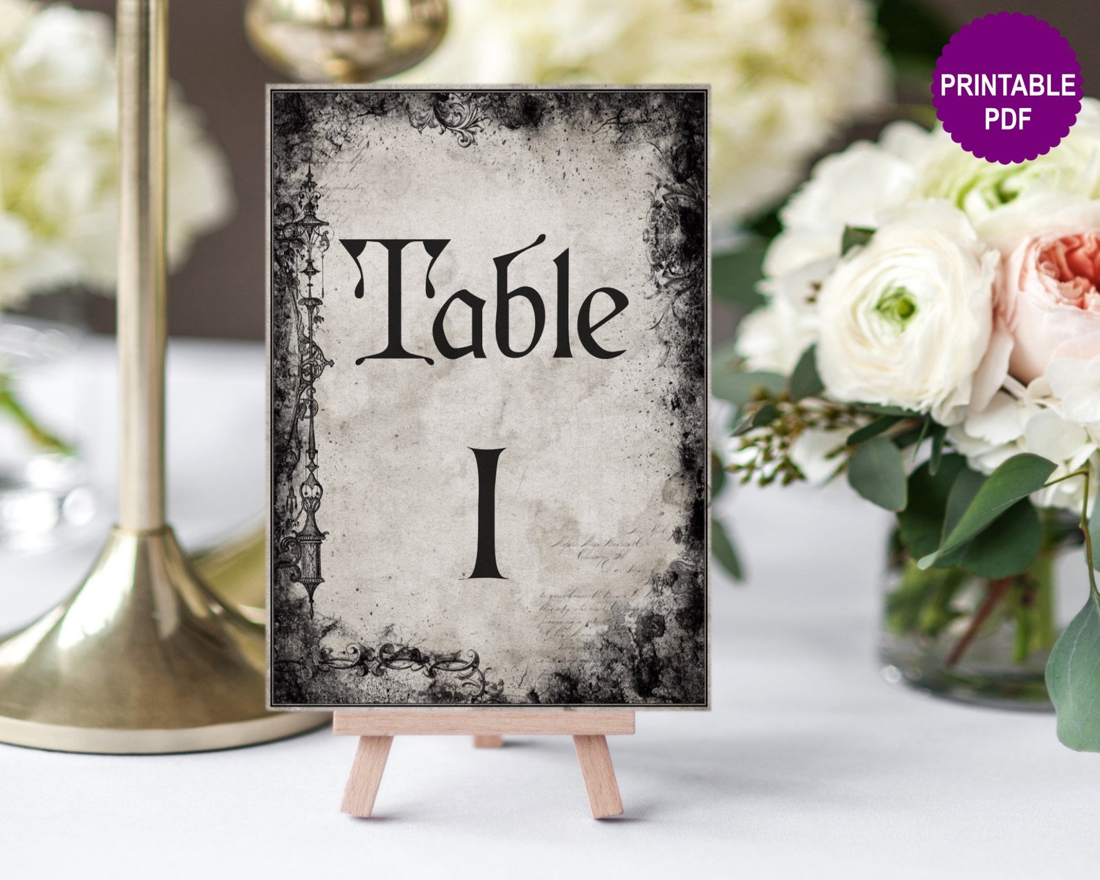 Gothic Table Numbers Printable Halloween Wedding Table - Etsy