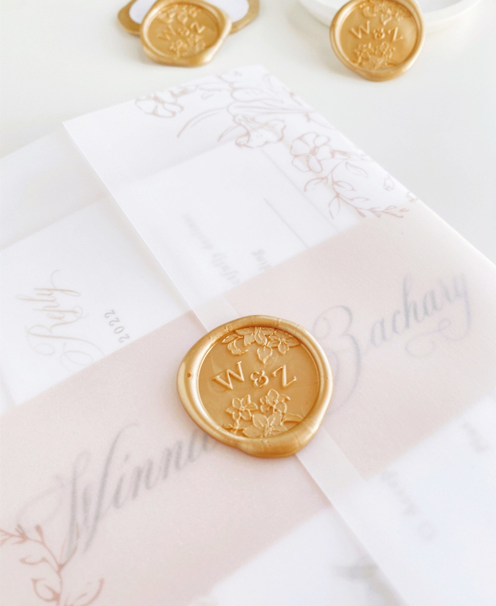 ADD ON Blank or Printed Translucent Vellum Wraps for Wedding - Etsy