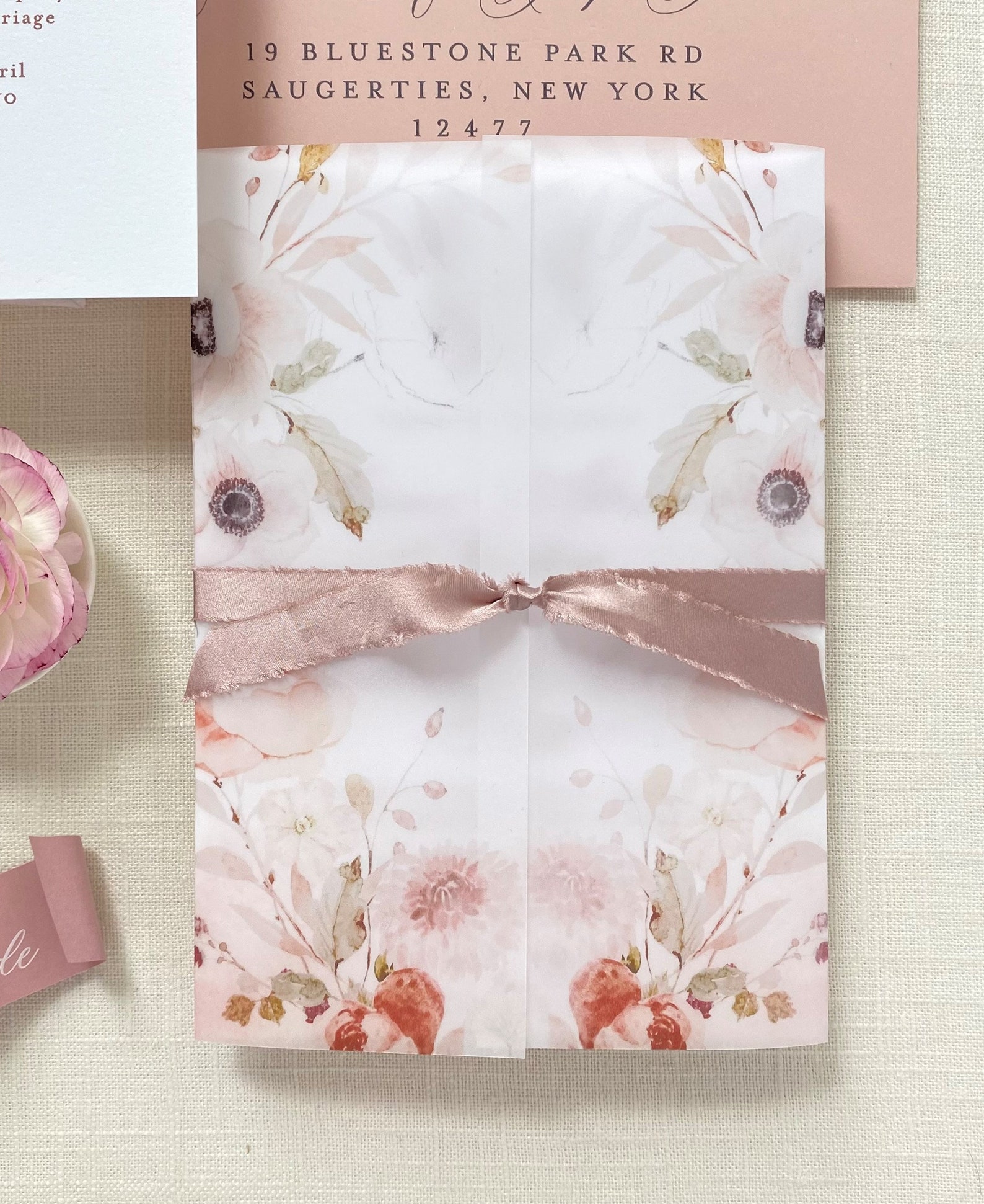 ADD ON Blank or Printed Translucent Vellum Wraps for Wedding - Etsy