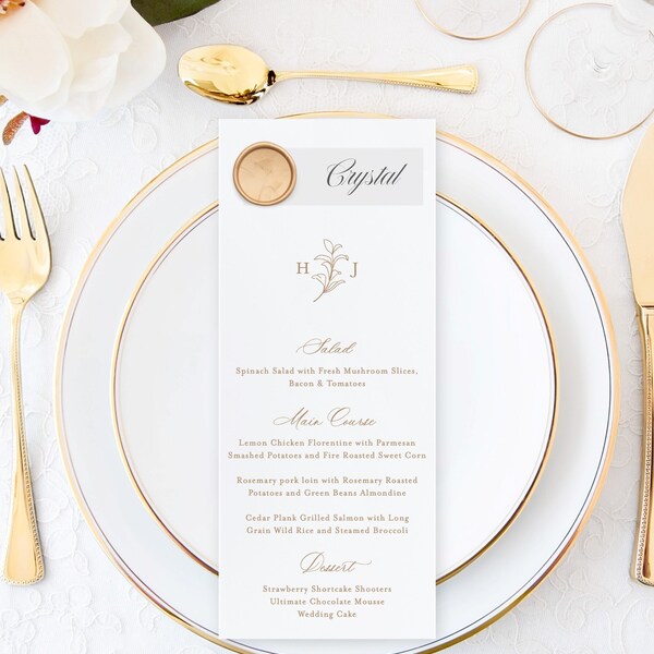 Luxury Menu Cards - Etsy