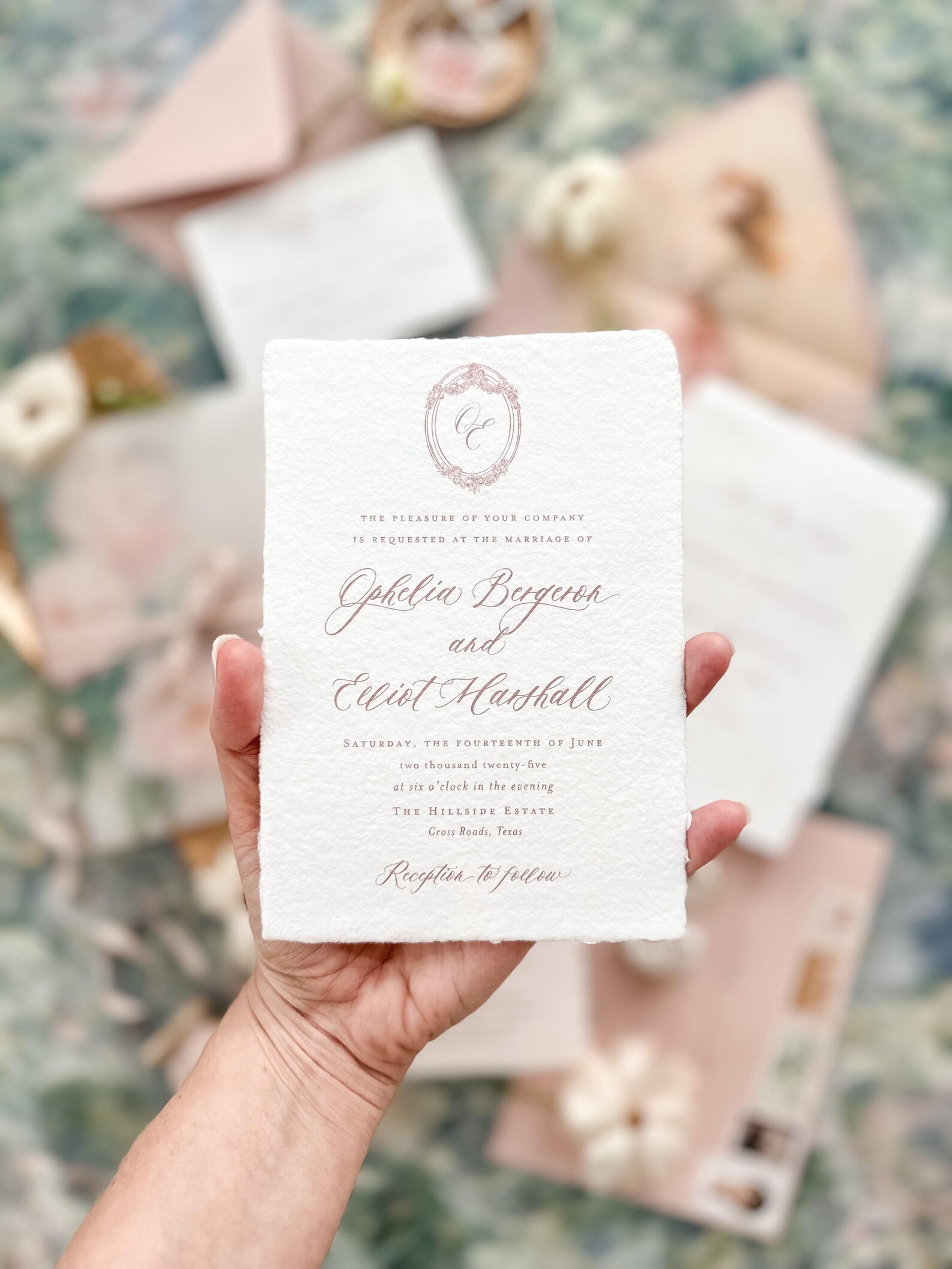 Luxury Wedding Invitation Suite, Letterpress Wedding Invitations With ...