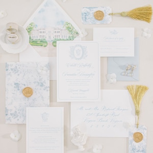 Letterpress Wedding Invitations Celeste, Elegant Wedding Invitation ...