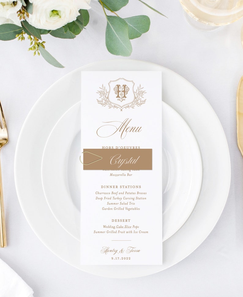 Printed Wedding Menu Cards Wedding Menu Place Cards - Etsy