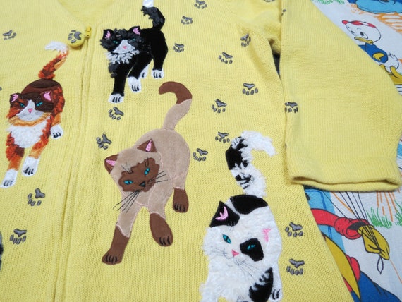 Vintage Full Zip Cardigan Tacky 3/4 Sleeve Sweater wi… - Gem