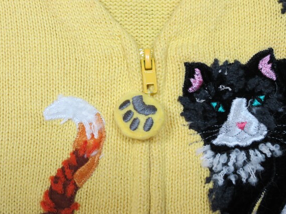 Vintage Full Zip Cardigan Tacky 3/4 Sleeve Sweater wi… - Gem