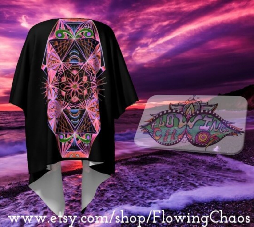 Sacred Geometry Fire Star Kimono - Etsy