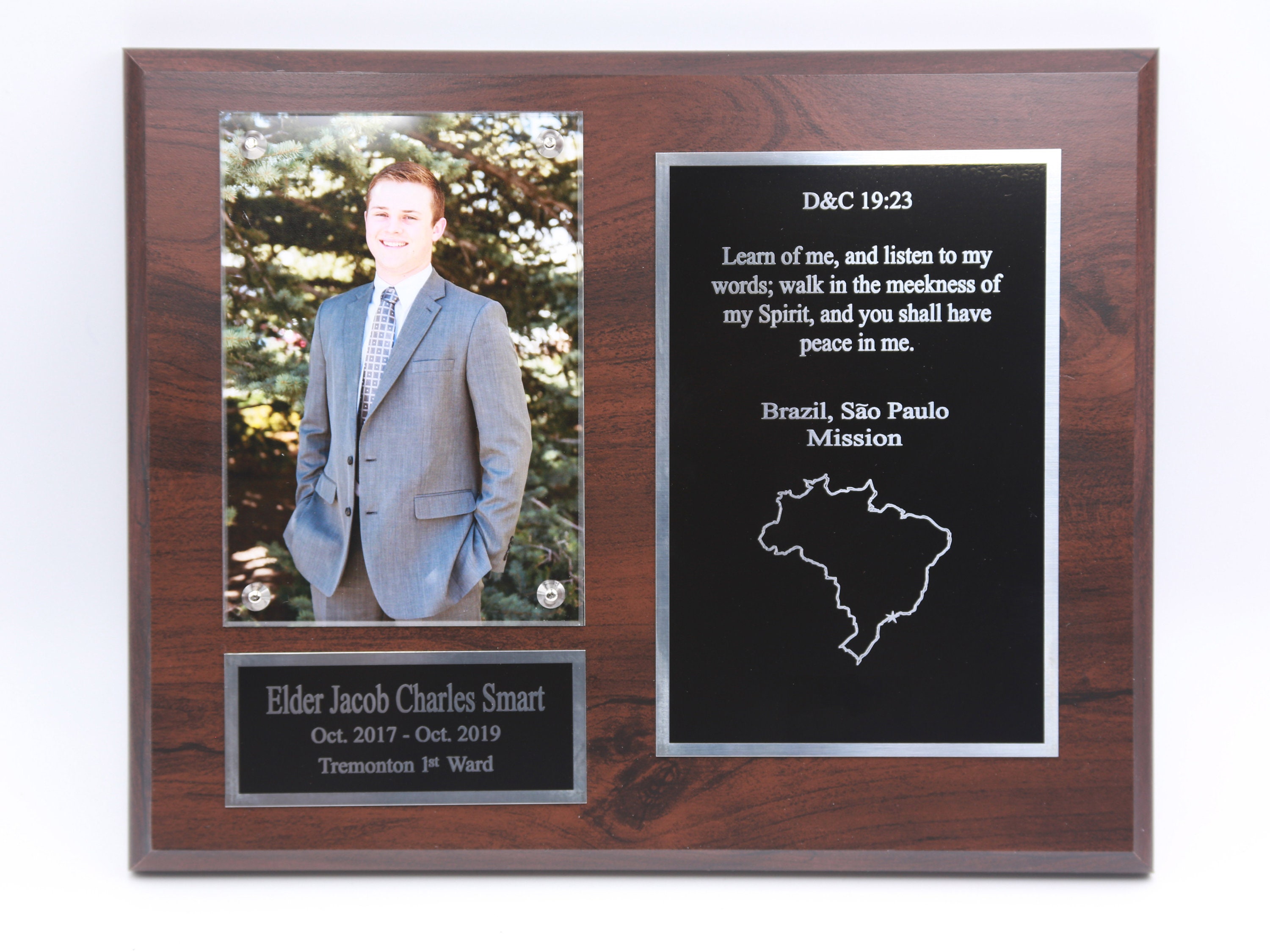 LDS Missionary Plaque, 8x10 Black With Silver Writing, Multiple Plaque ...