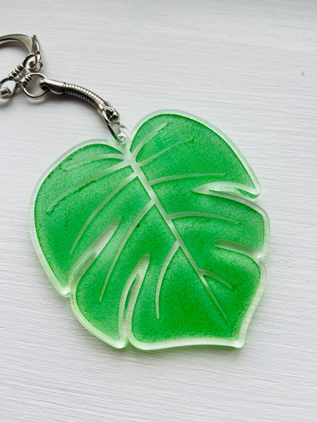 Monstera Leaf Keychain Plant Lady Plant Lover Gift Leaf - Etsy