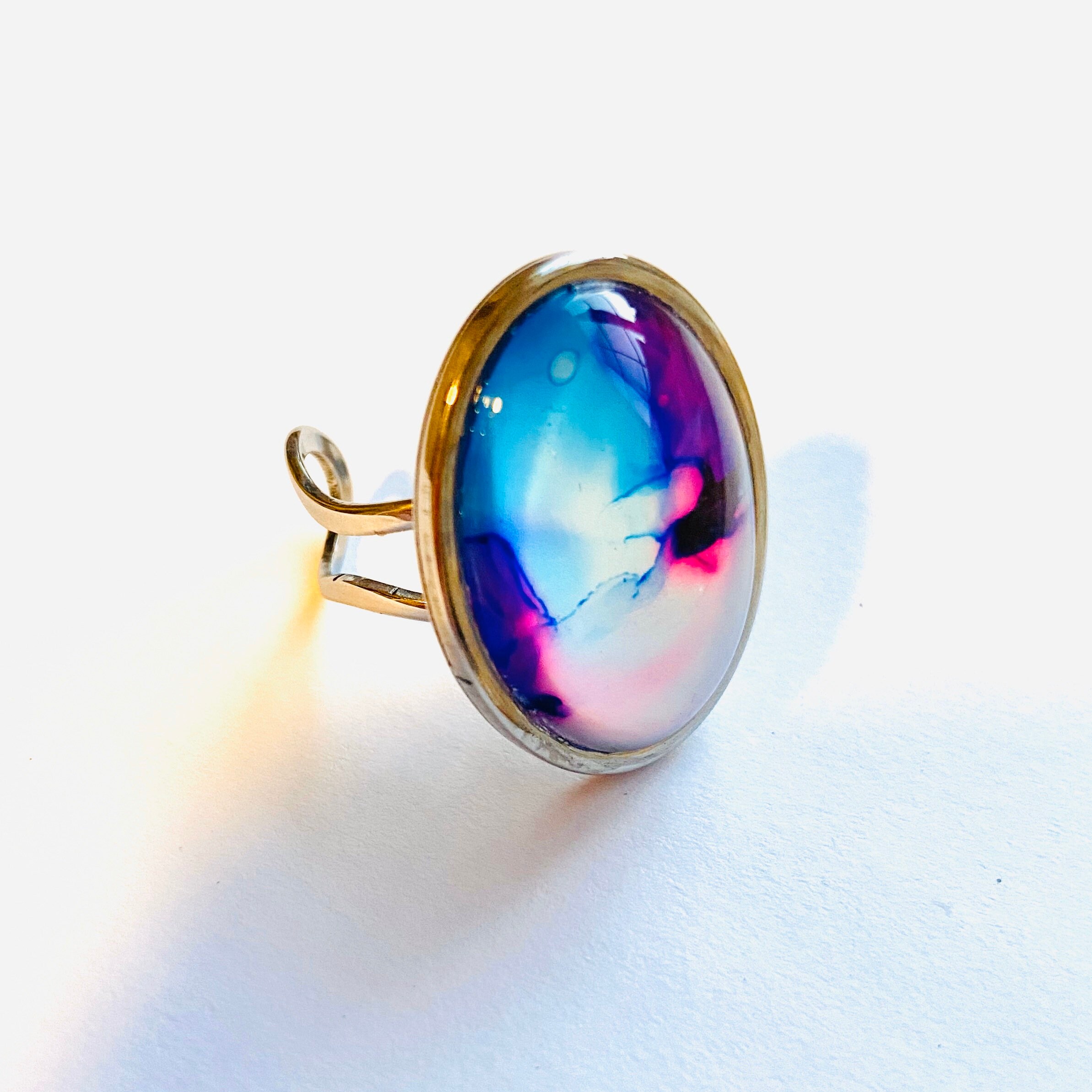 Statement Glass Ring Oval Ring Glass Ring Boho Ring Tie - Etsy