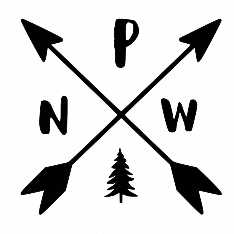Pacific Northwest decal northwest evergreen tree pnw decal | Etsy