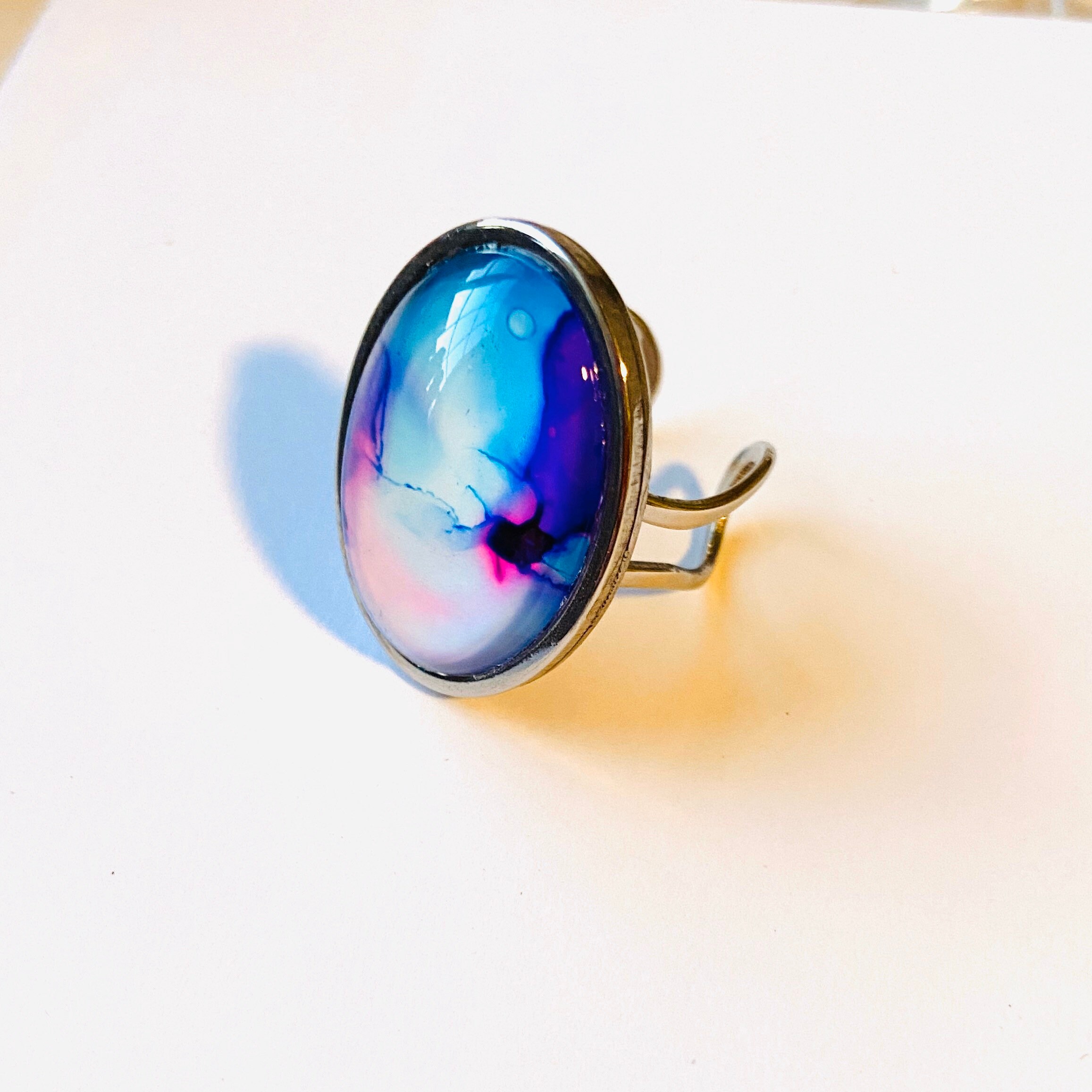 Statement Glass Ring Oval Ring Glass Ring Boho Ring Tie - Etsy