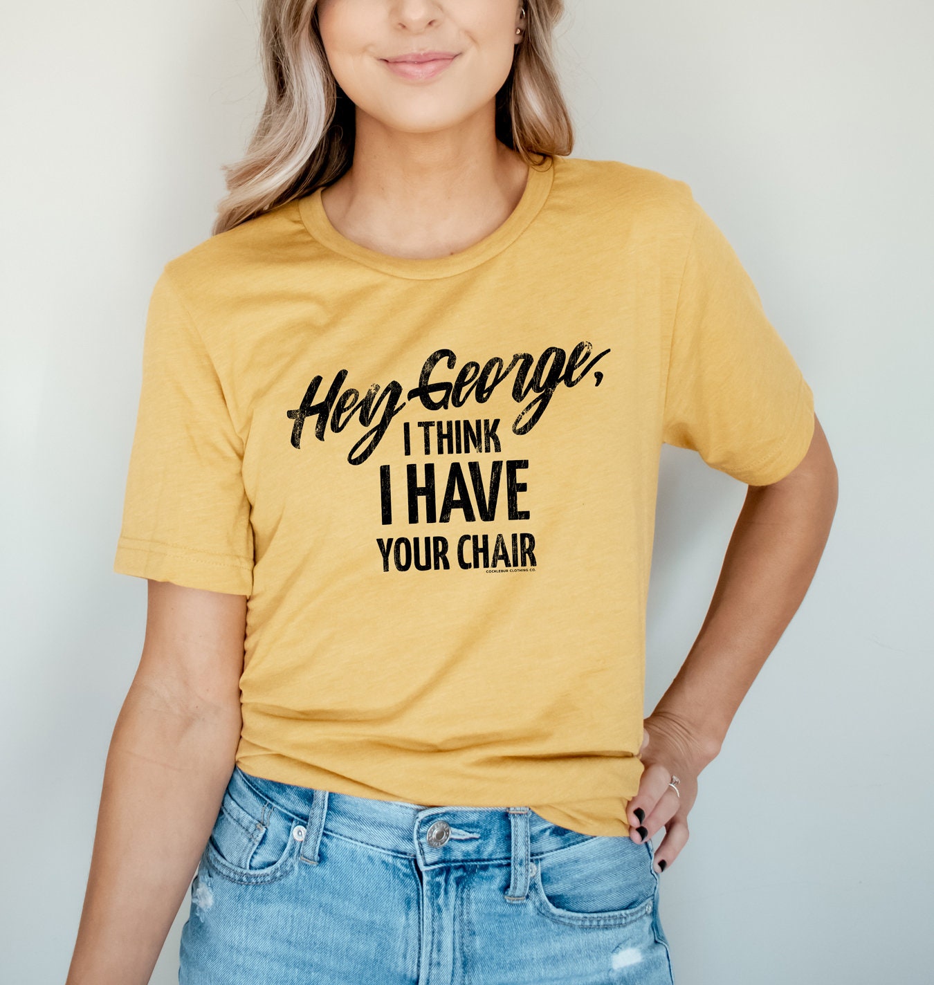 Hey George Distressed Graphic Tee - Etsy