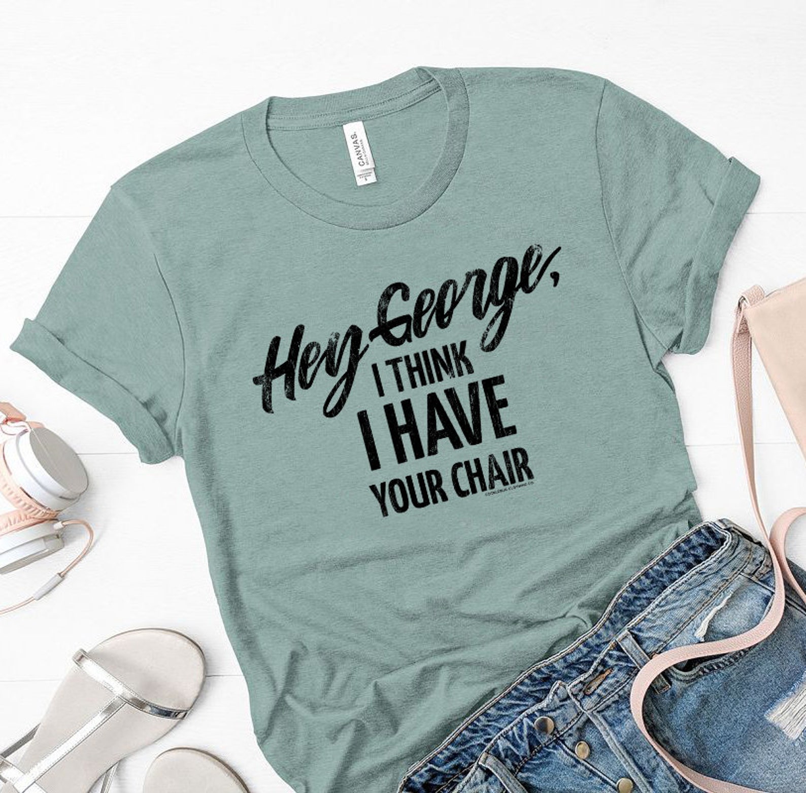 Hey George Distressed Graphic Tee - Etsy