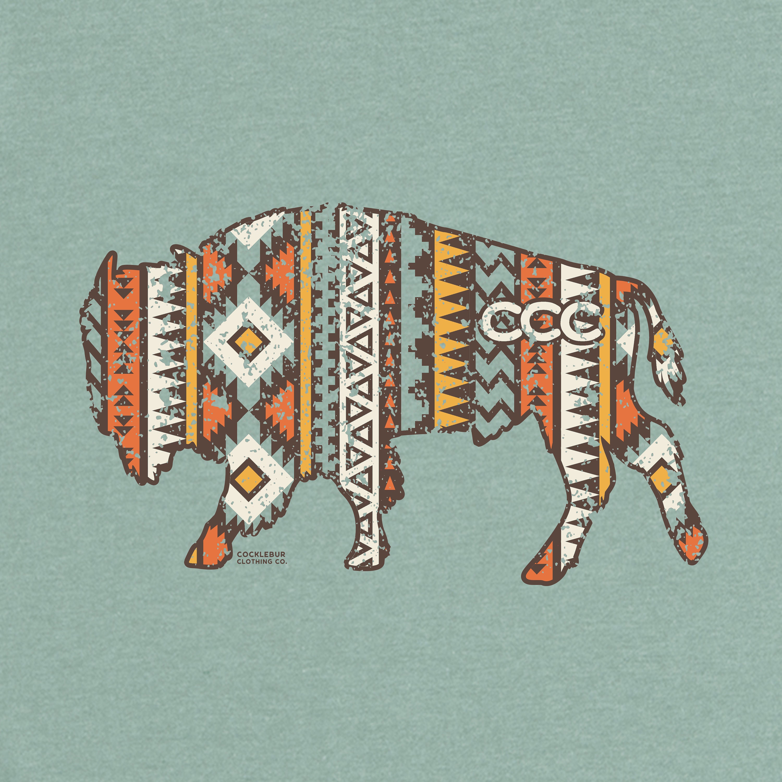 Vintage Print Aztec Buffalo - Etsy