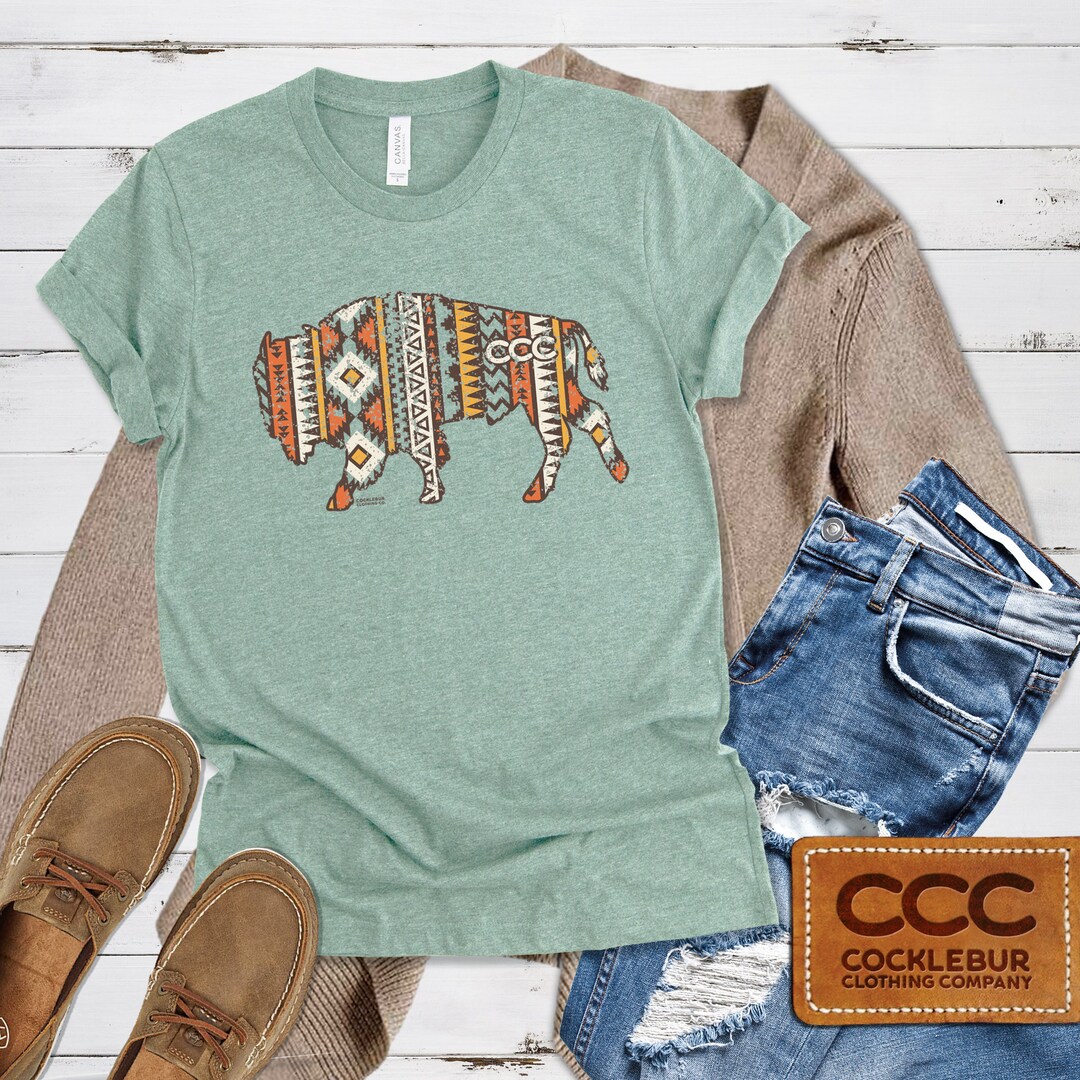 Vintage Print Aztec Buffalo - Etsy