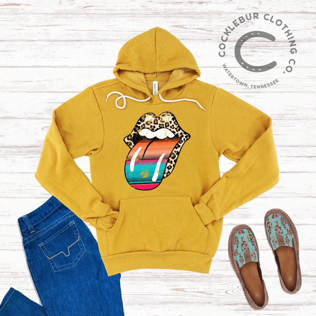 Distressed Serape Tongue Hoodie - Etsy