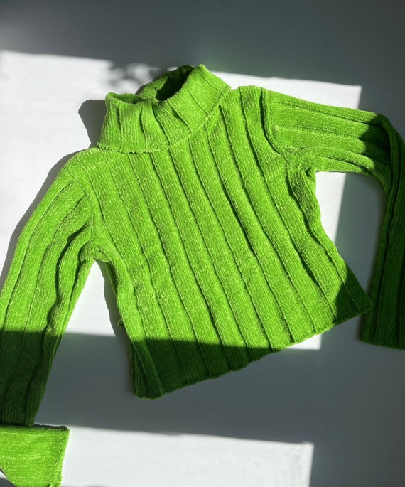 y2k lime green sweater - Gem