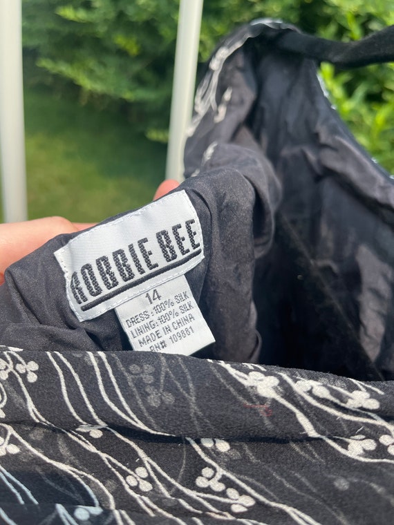 1990s Robbie Bee silk black dress - Gem