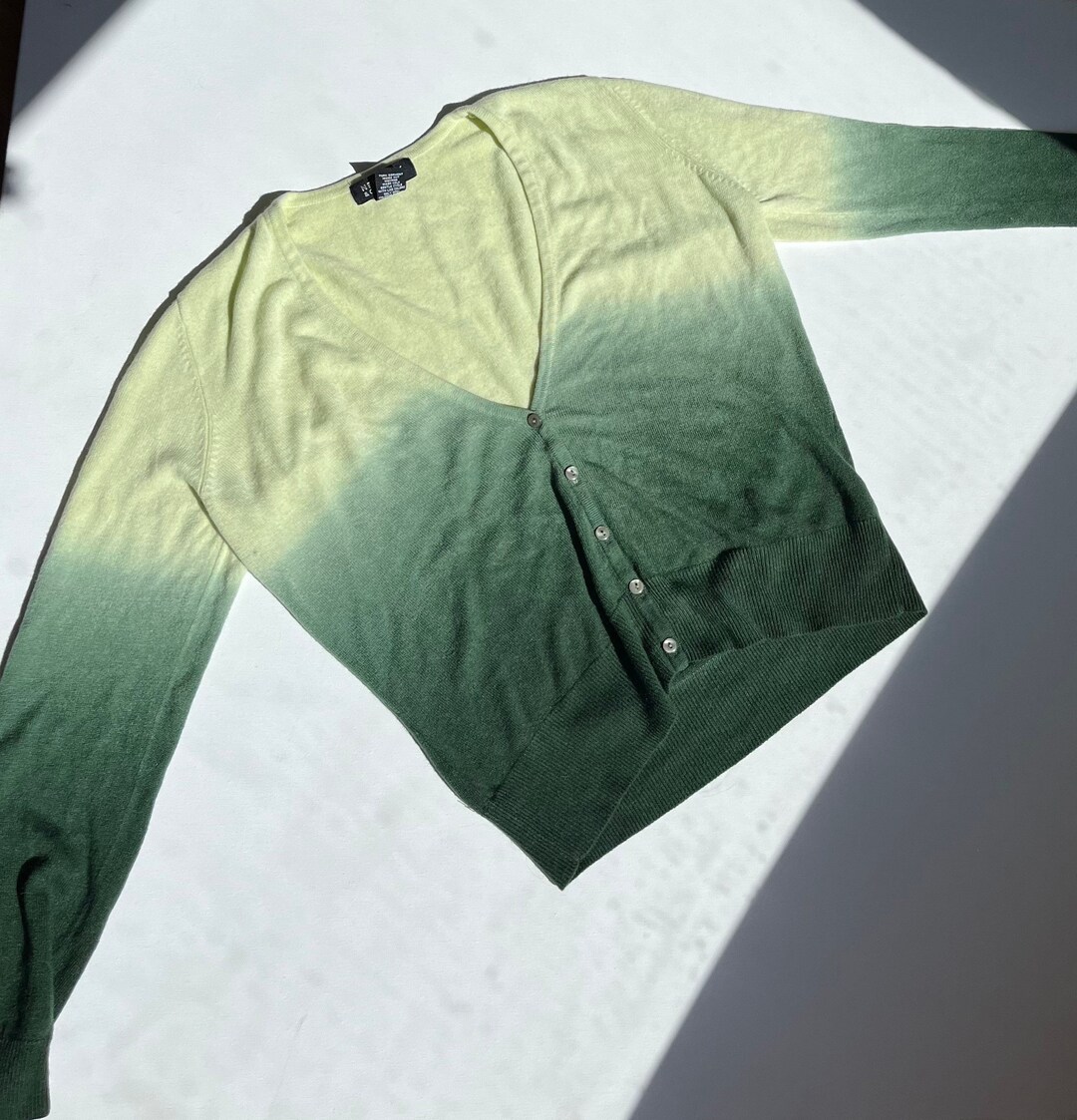 2000s Green Ombré Cardigan Sweater - Etsy