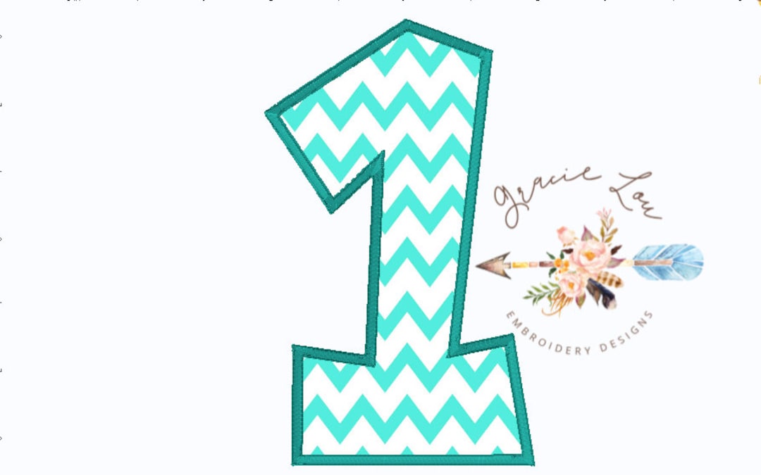 Number 1 Appliqué Design, #1 Embroidery Design, Number 1 Appliqué ...
