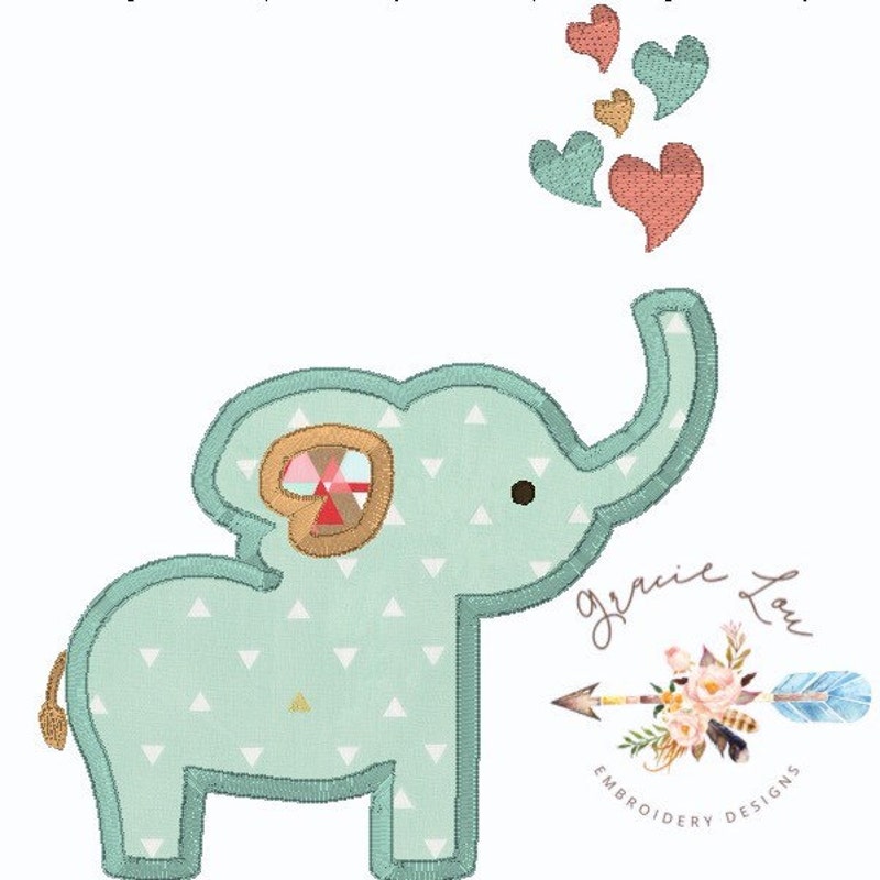 Elephant Applique - Etsy