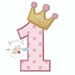 First Birthday Embroidery Design, #1 Appliqué With Crown, Princess ...