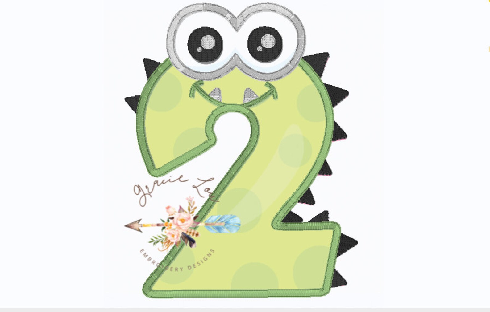 Number 2 Monster Applique Monster Applique Second Birthday - Etsy