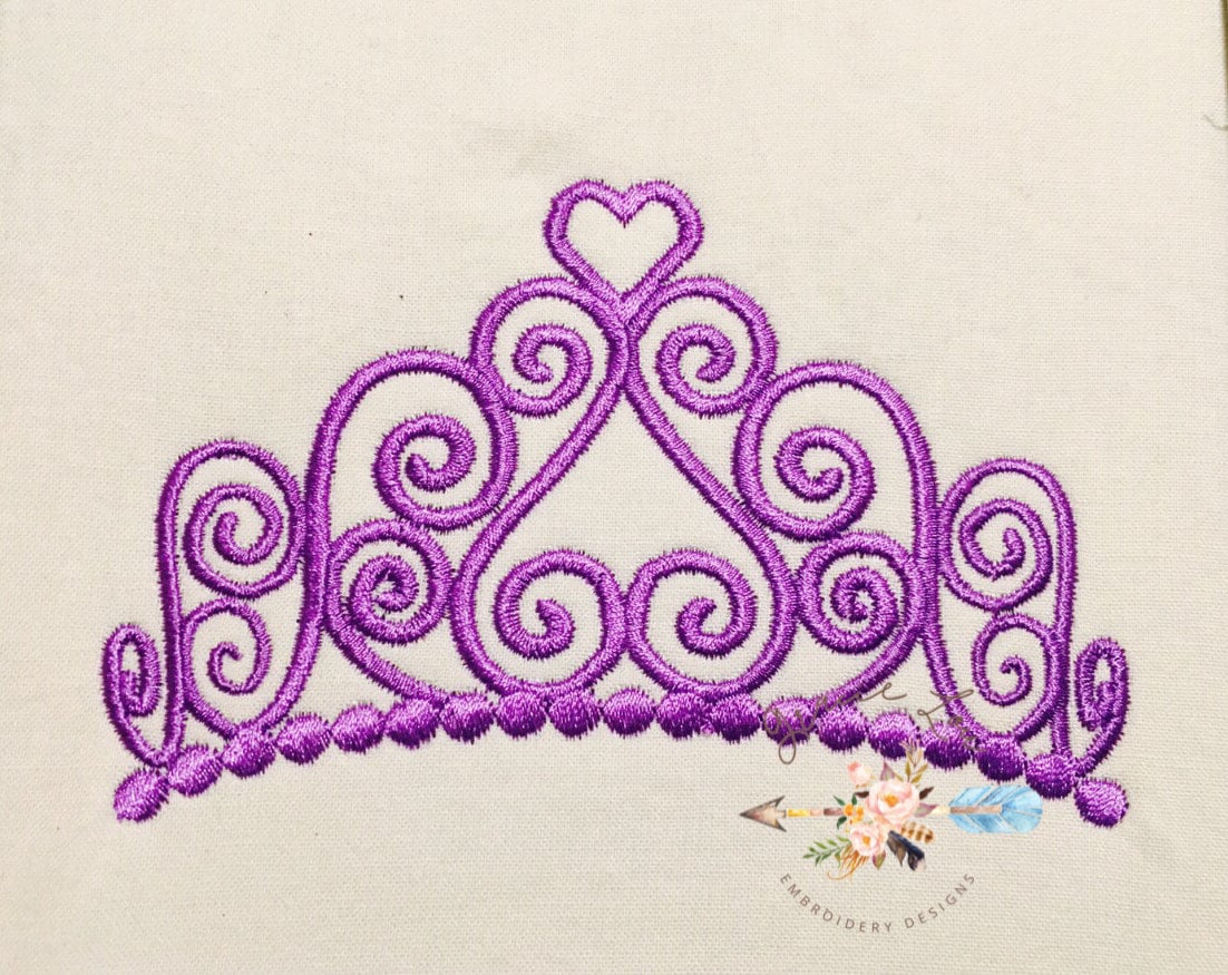 Crown Embroidery Design Princess Embroidery Design Crown | Etsy