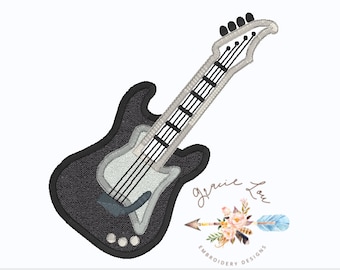 Guitar Embroidery - Etsy