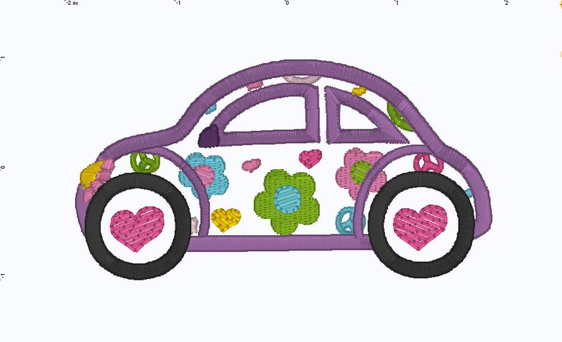 Groovy Slug Bug Applique Design Vw Beetle Bug Applique 4x4 - Etsy