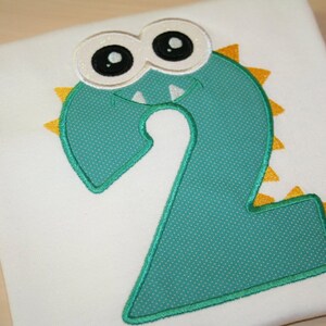 Number 2 Monster Applique Monster Applique Second Birthday - Etsy