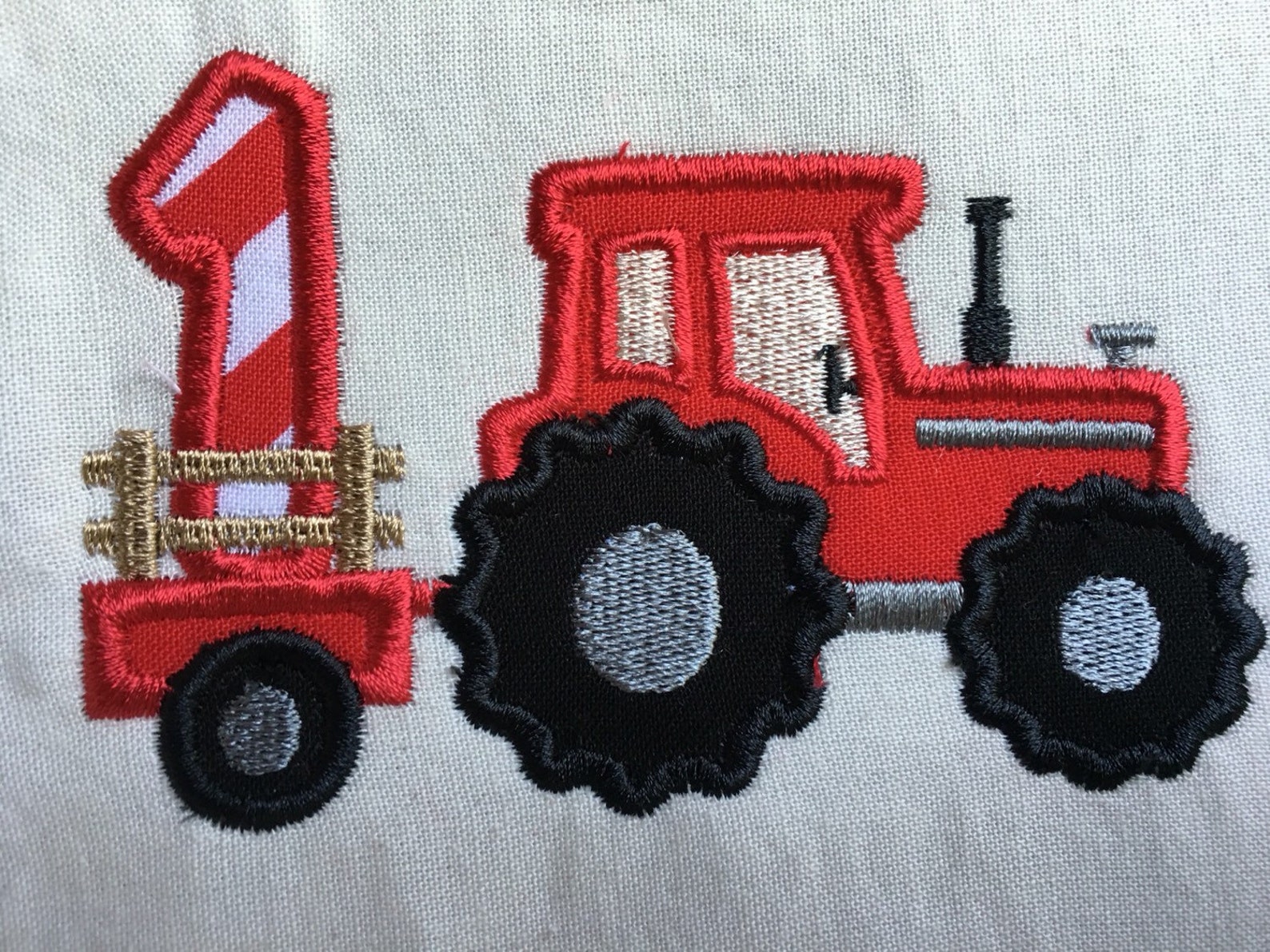 Tractor Embroidery Design, Tractor Appliqué, Tractor With Trailer ...