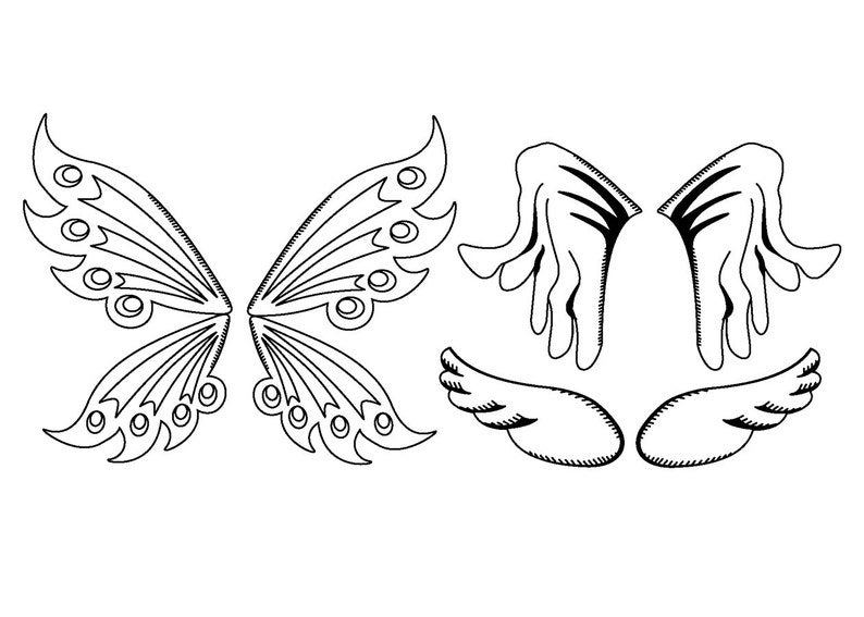 Vintage Troll Wings Set (large) - Rubber Cling Stamp - Etsy