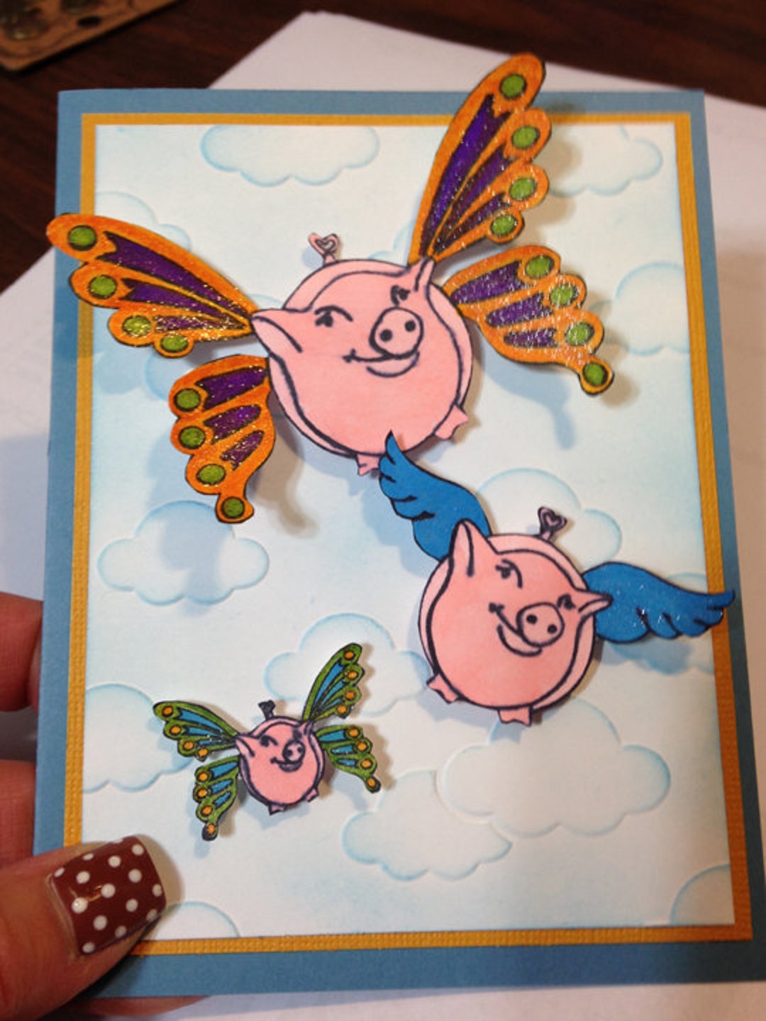 Flying Pig With Butterfly Wings (small) Cling Rubber Stamp - Etsy