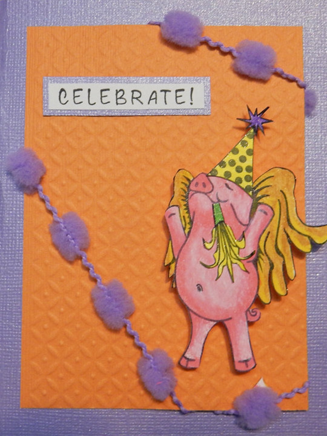 Flying Pig With Flowing Wings Standing (large) - Rubber Cling Stamp - Etsy