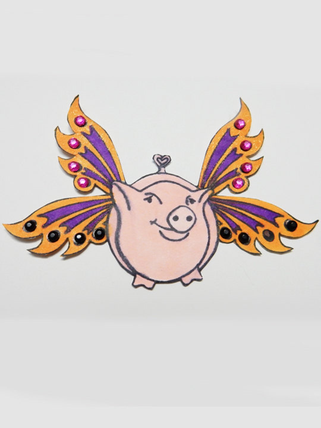 Flying Pig With Fairy Wings (large) Cling Rubber Stamp - Etsy