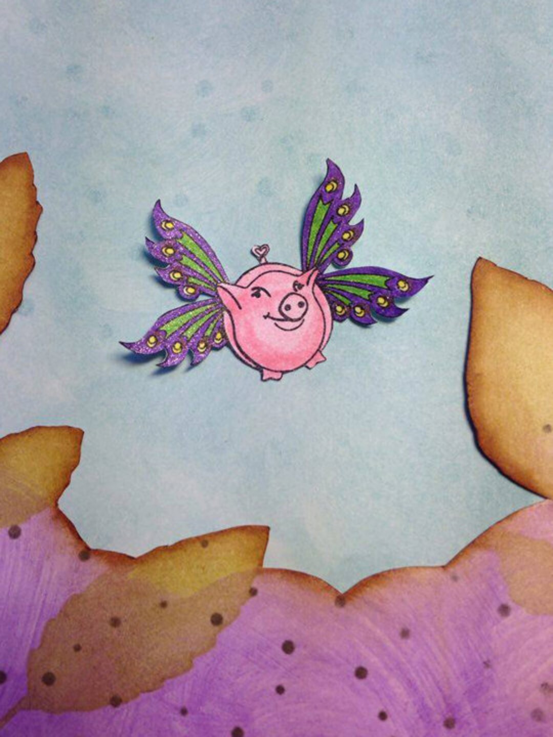 Flying Pig (medium) With Fairy Wings Cling Rubber Stamp - Etsy