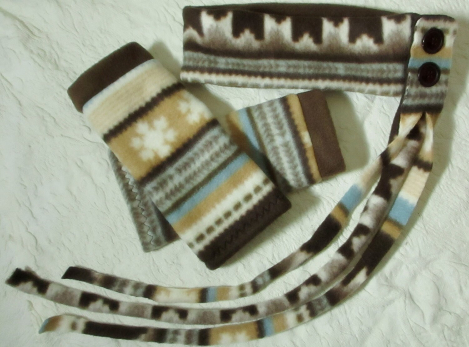 Fleece Headband Finger-less Gloves Hand Warmers Native - Etsy