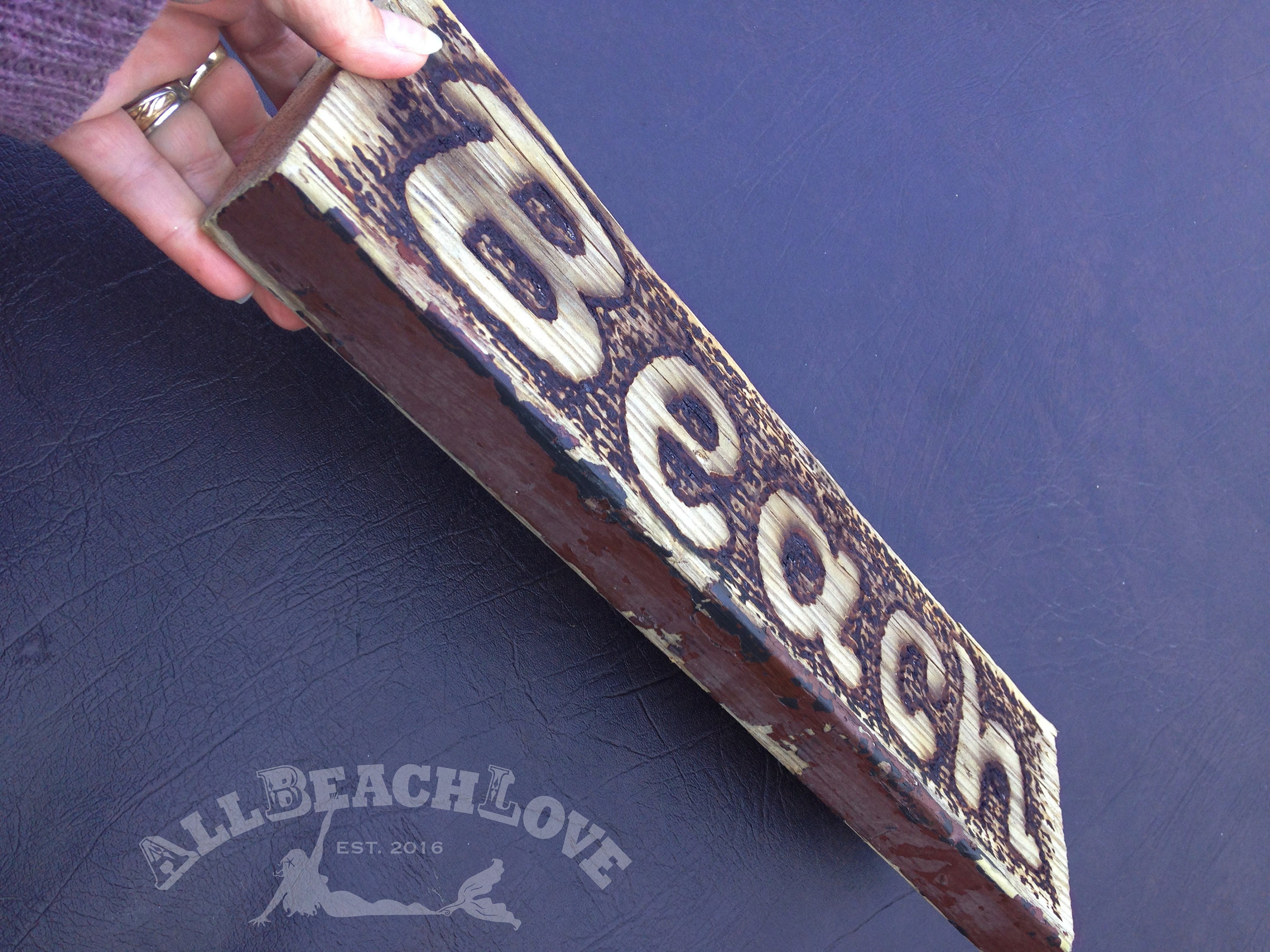 Sun Pyrography, Beach, Sign, Plaque, Natural Rustic Wood Burning, Beach ...