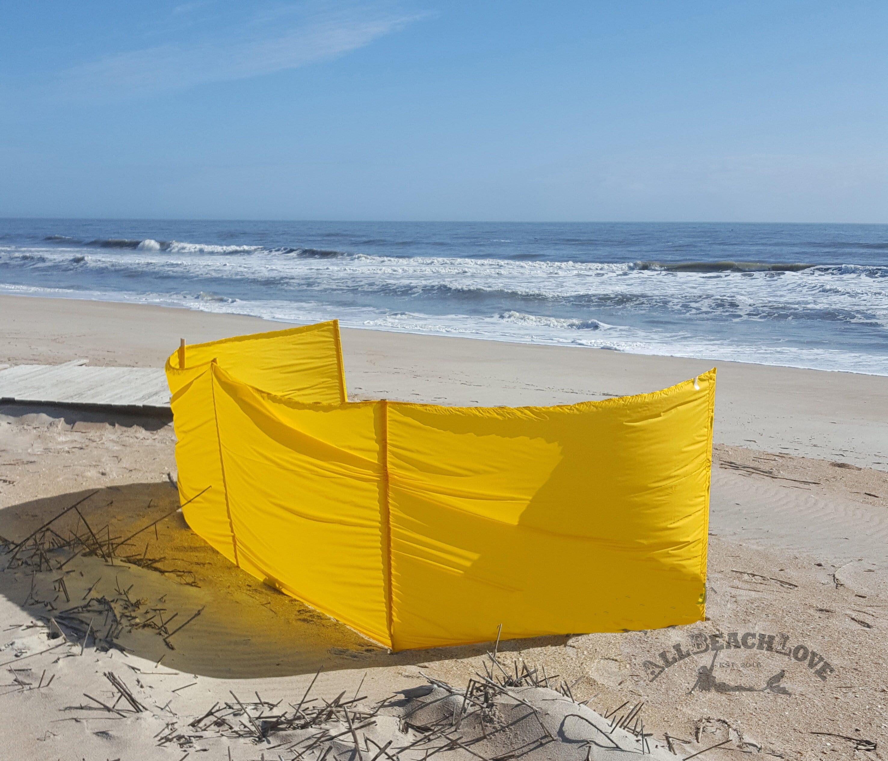 Wind Screen, 6 Yards, Yellow, Rip Stop, Privacy for Beach, Backyard ...