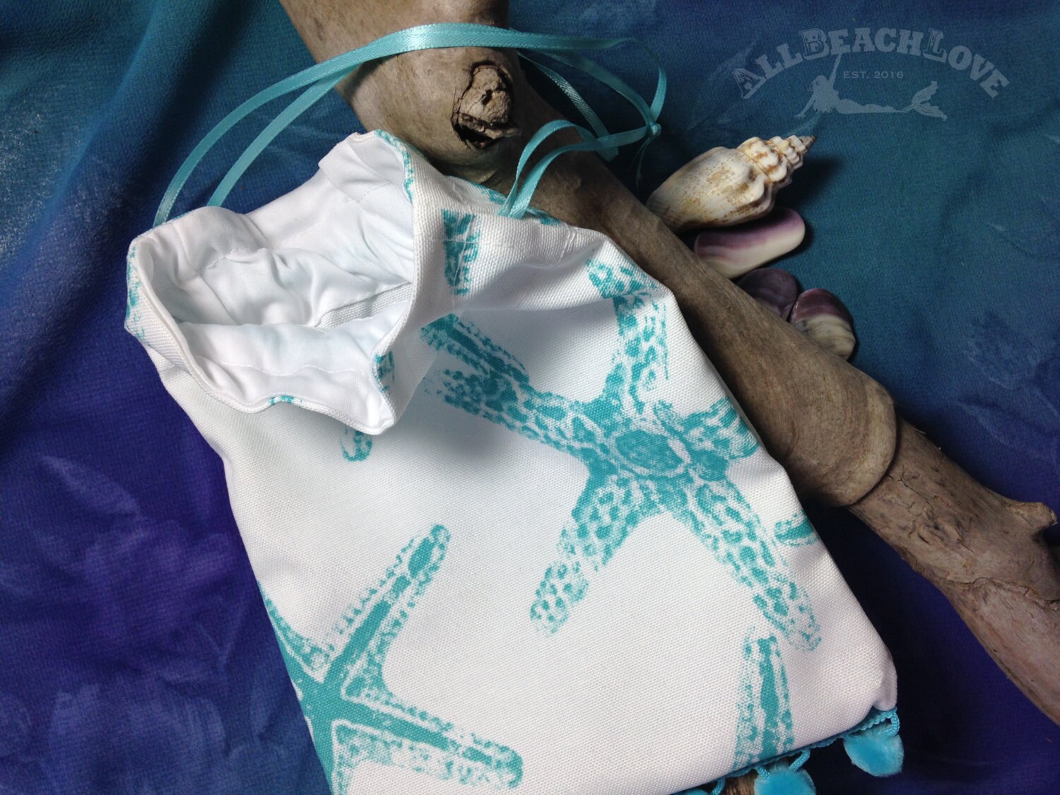 Starfish Gift Bag Pouch Purse Shell Bag Turquoise - Etsy