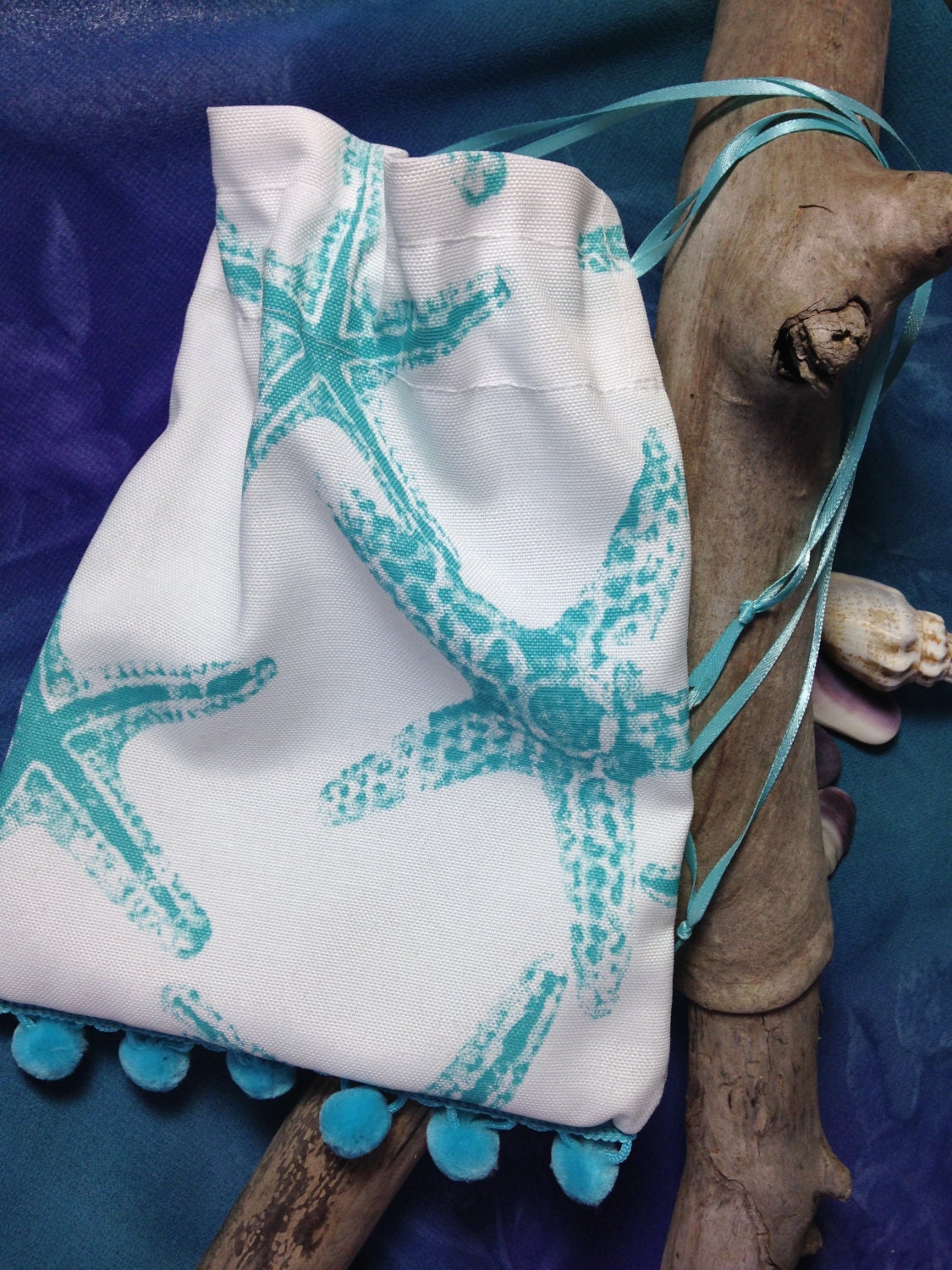 Starfish Gift Bag Pouch Purse Shell Bag Turquoise - Etsy