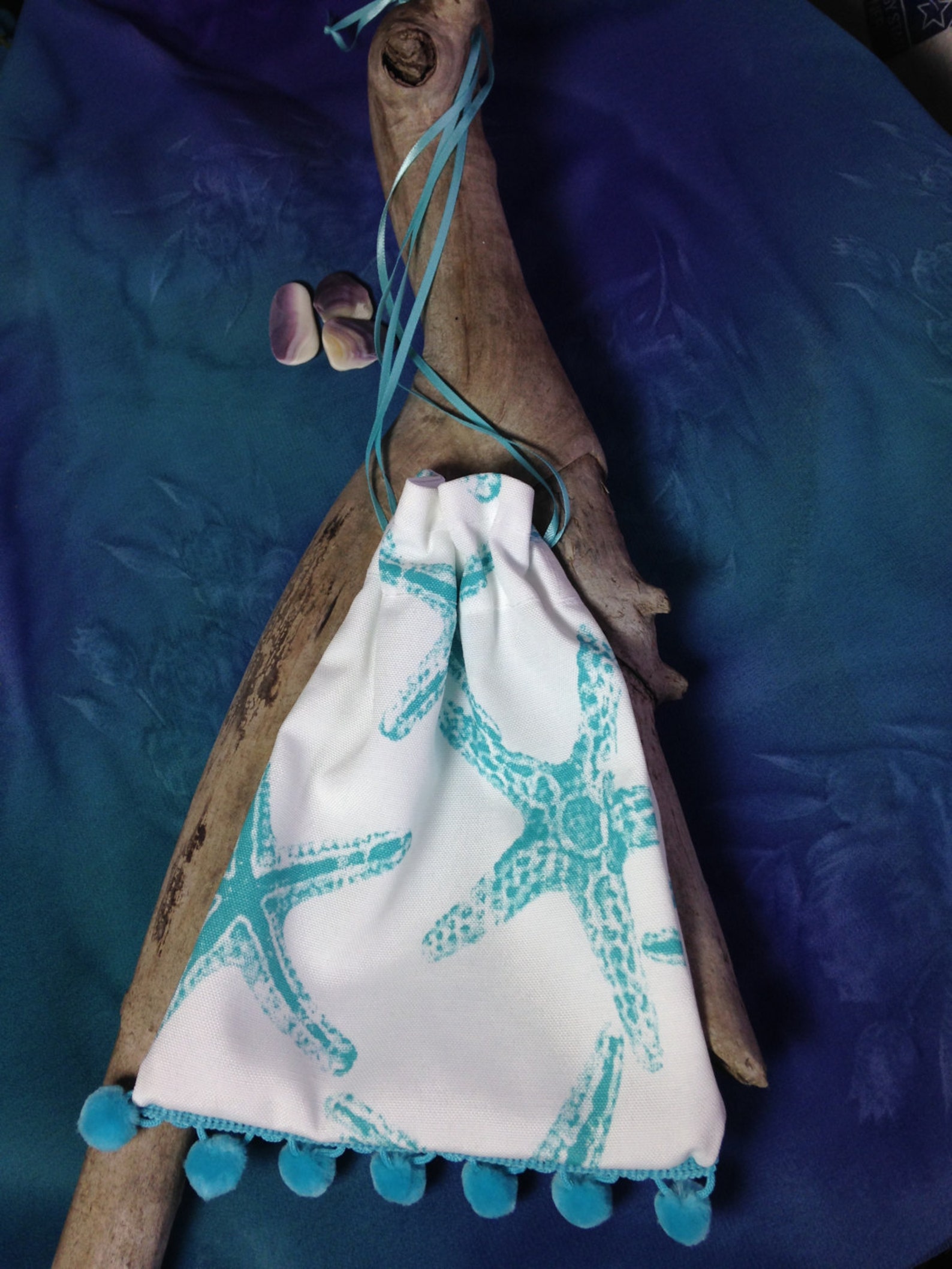 Starfish Gift Bag Pouch Purse Shell Bag Turquoise - Etsy
