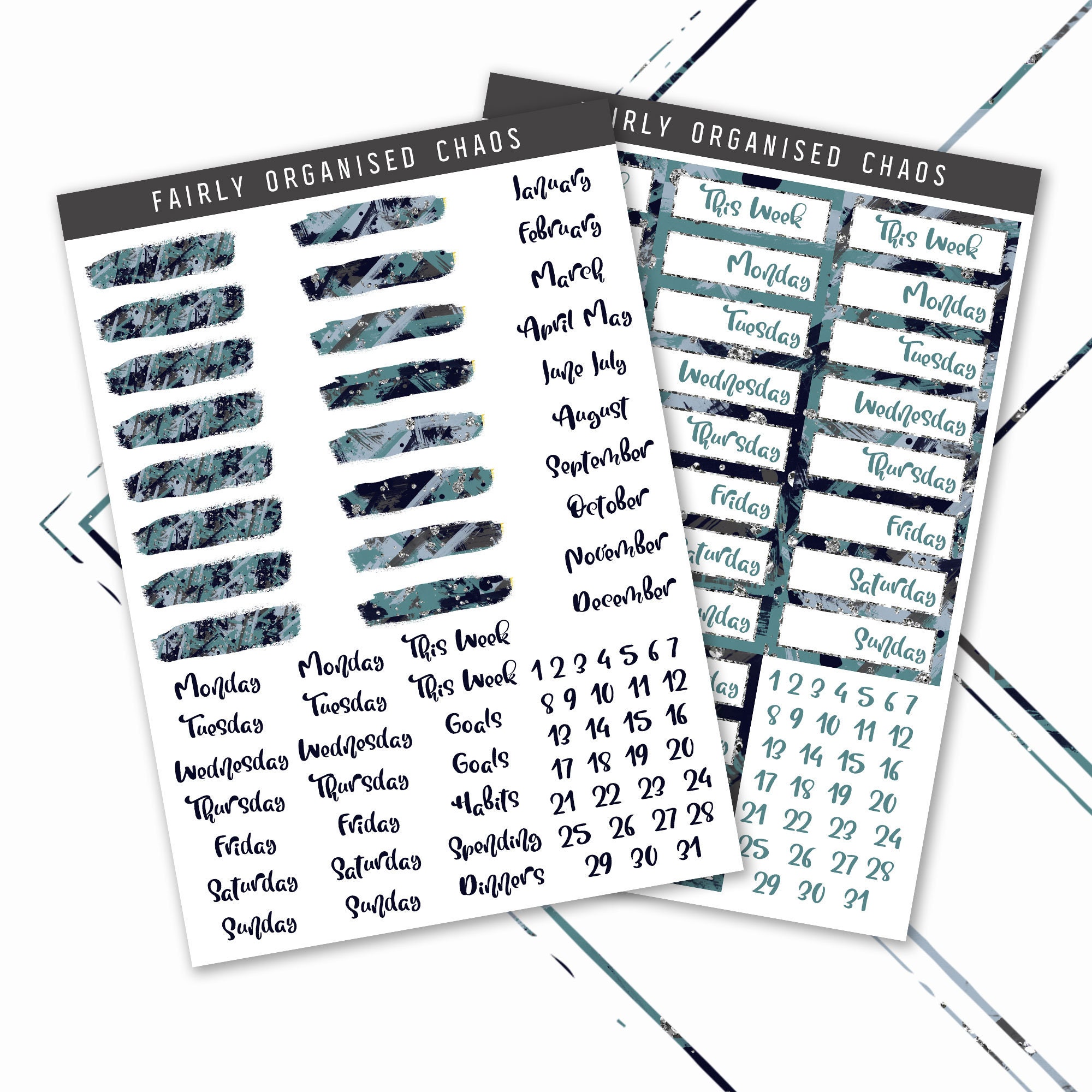 DARKNESS PRINTABLE STICKER Bundle Printable Planner Stickers Weekly Kit ...