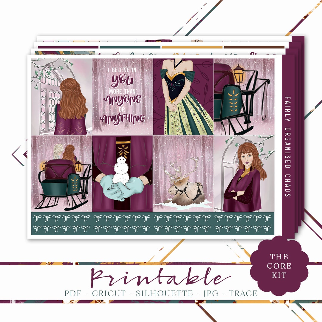 CONNECTED PRINTABLE STICKER Kit Core Printable Planner Stickers Weekly ...