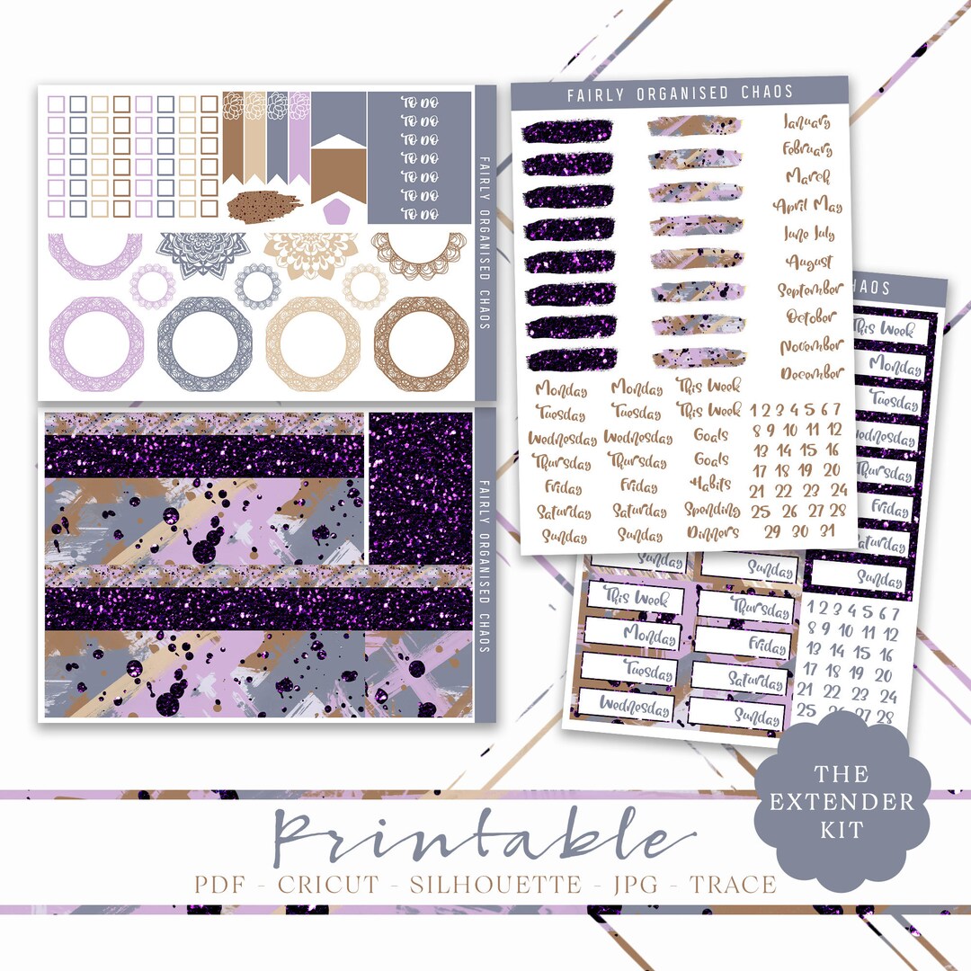 CRYSTAL Functional PRINTABLE STICKER Kit Add on Printable Planner ...