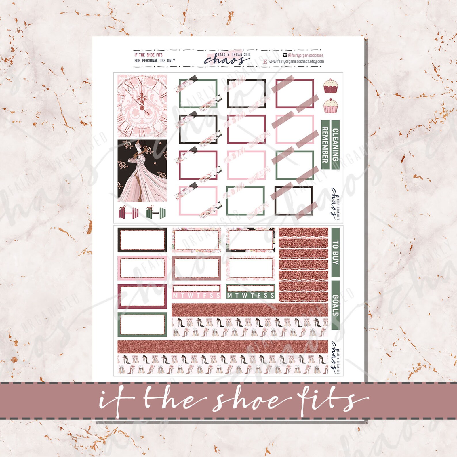 If THE SHOE FITS Printable Sticker Kit Weekly Sticker Kit - Etsy